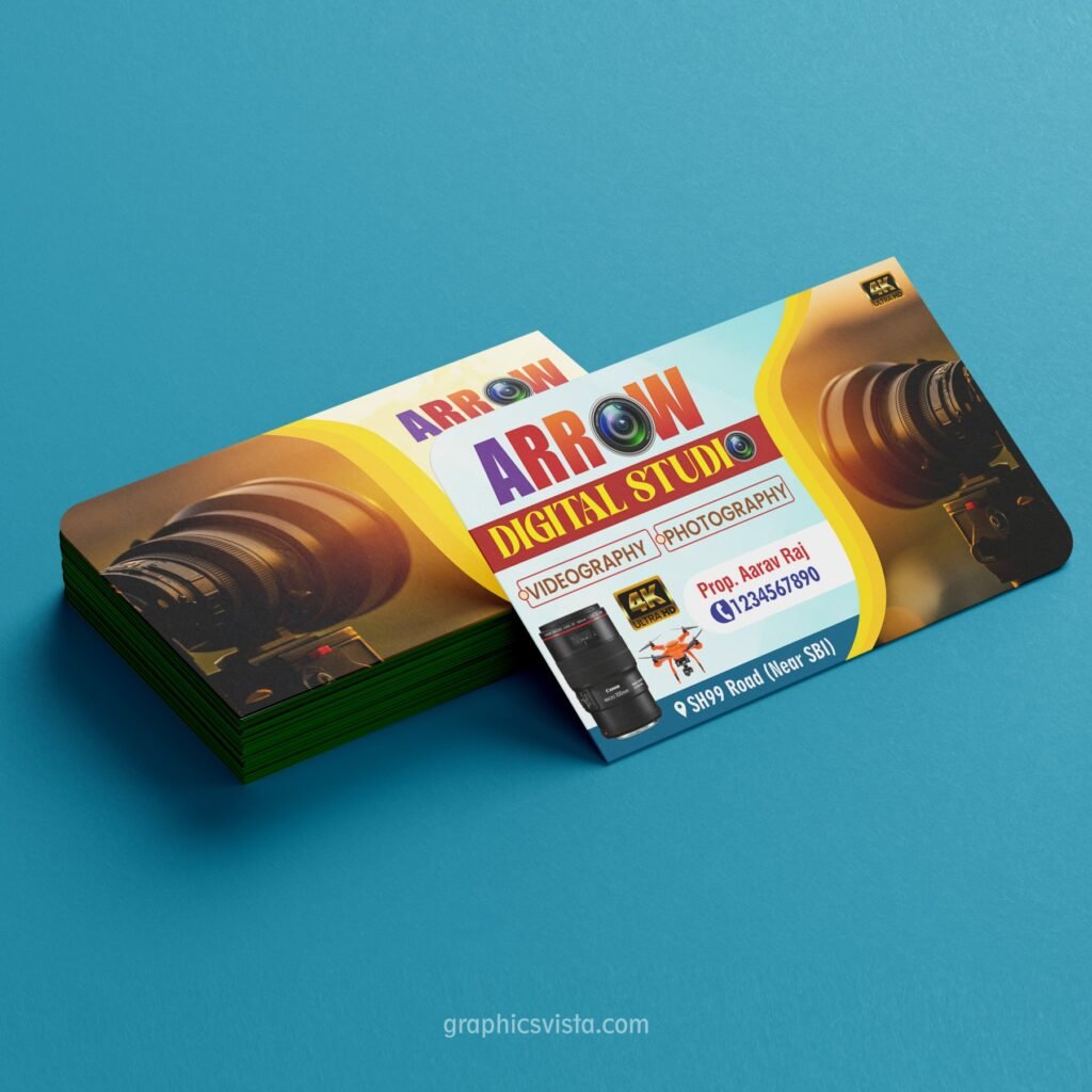 Digital Studio Visiting Card Template CDR Download - Graphics Vista