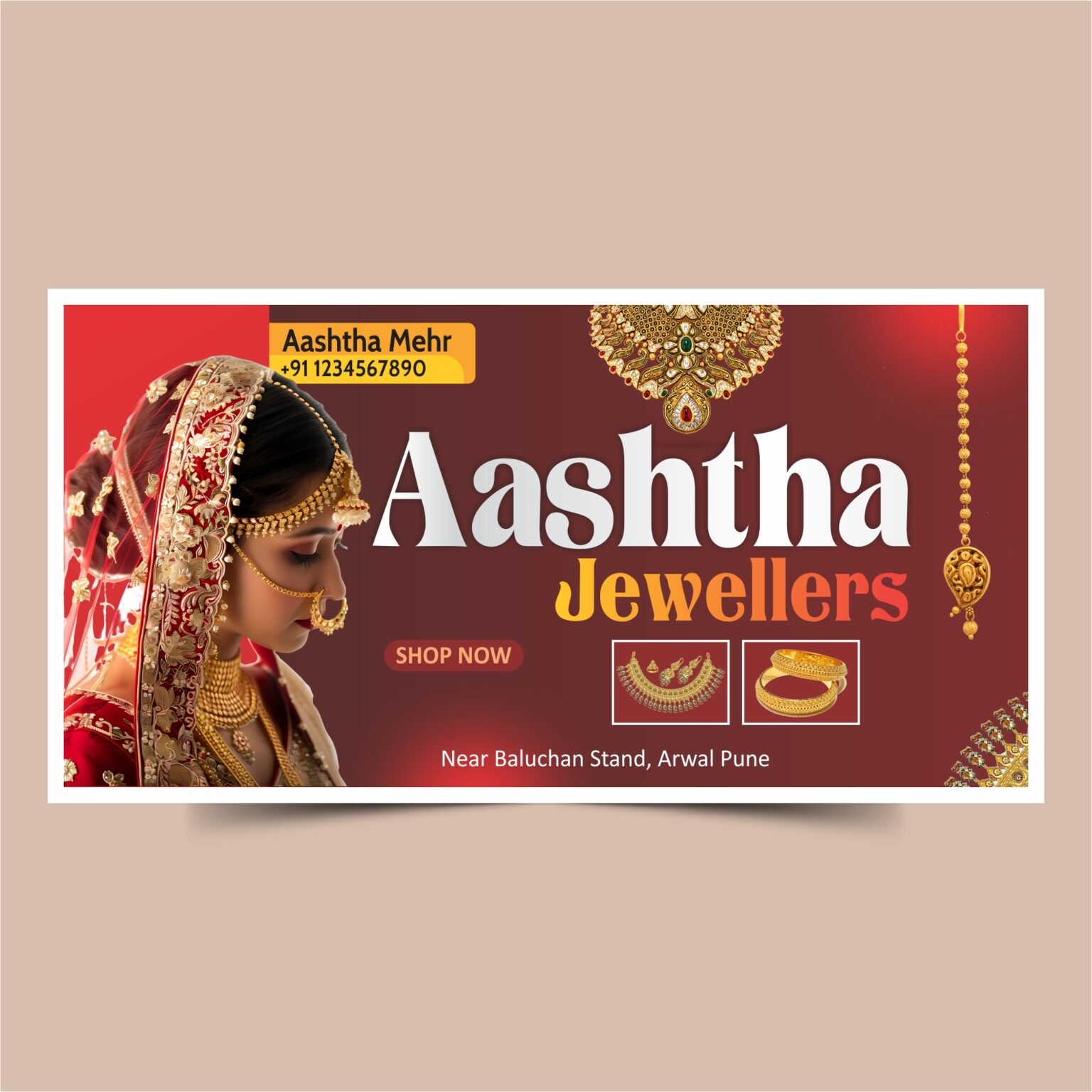 Premium Jewelry Banner Design Template CDR File - Graphics Vista