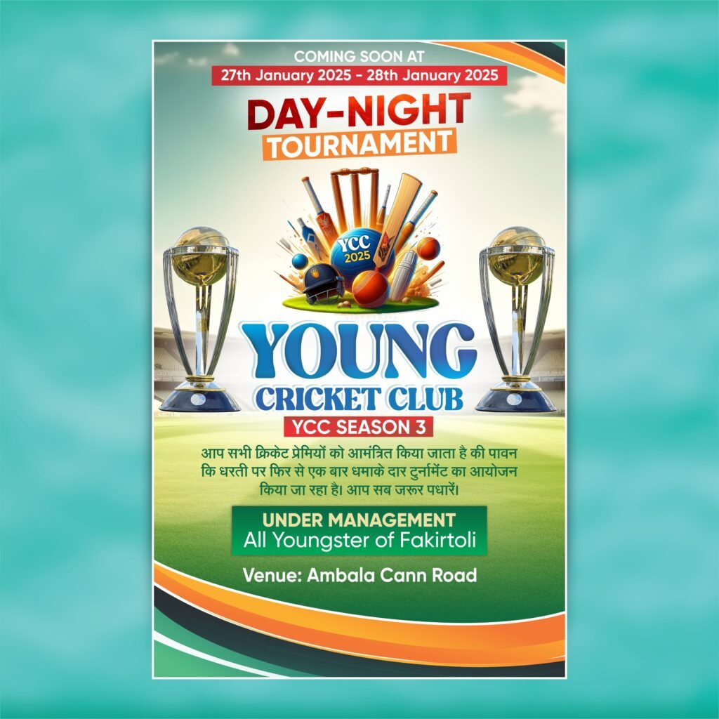 The Cricket Tournament Poster Template CDR File - Graphics Vista