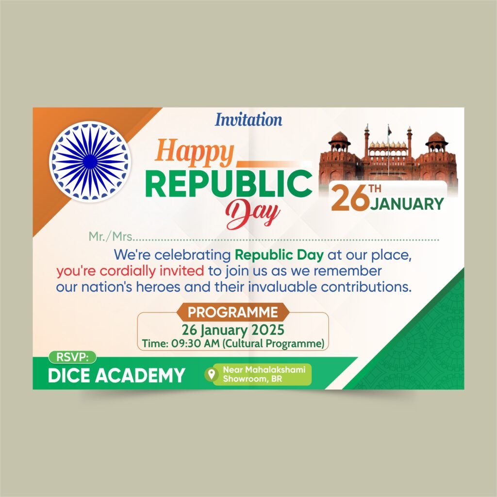 India Republic Day 2025 Invitation Card Design - Graphics Vista
