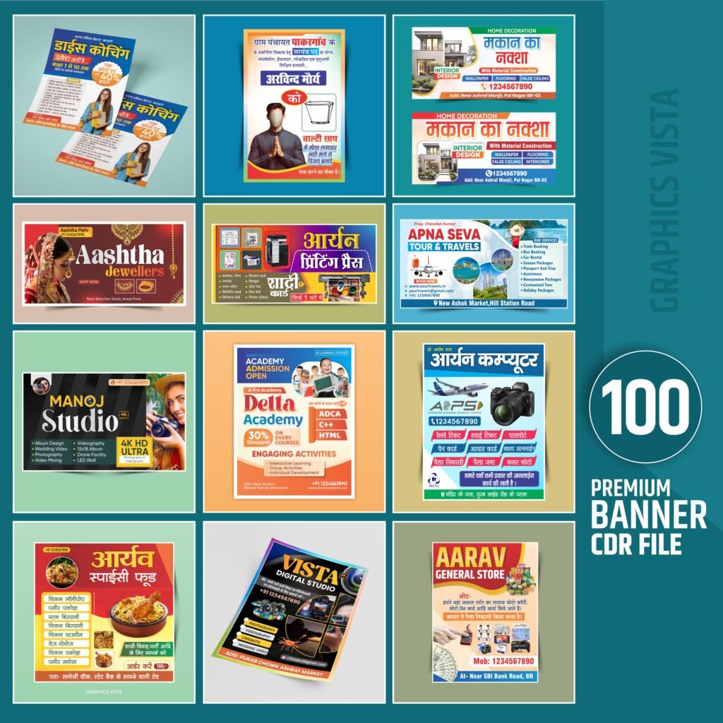 100 Premium Banner Design Package CDR File Download - Graphics Vista