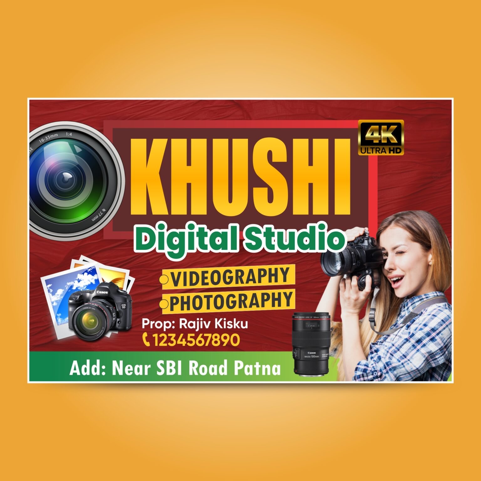 Digital Photo Studio Banner Design CDR File - Graphics Vista