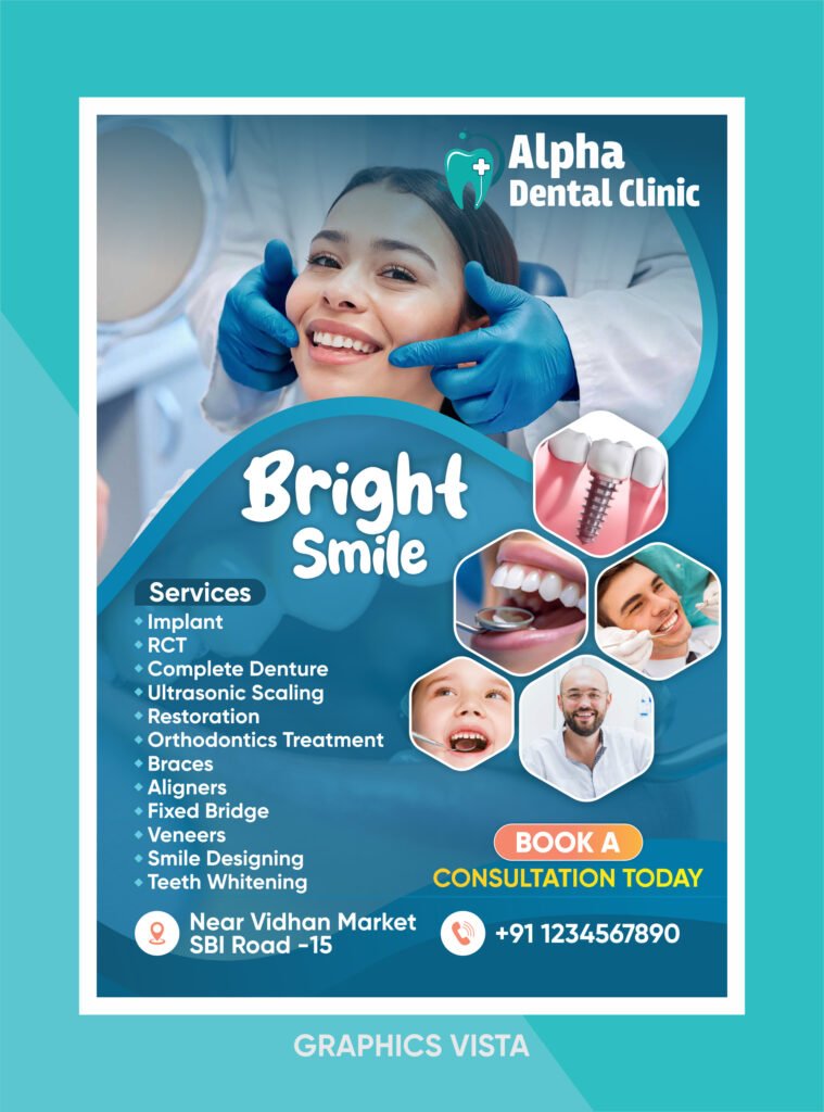 Dental Clinic Poster Banner CDR File - Graphics Vista